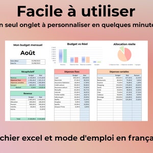 Excel Monthly Budget in French | Excel Table to Manage Your Personal or ...