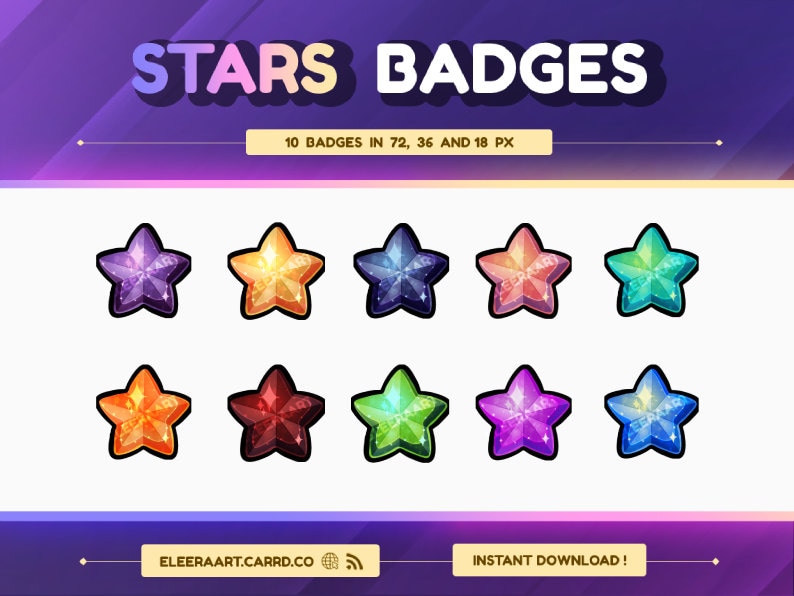 10 Stars Badges for Sub & Bits Twitch/youtube/discord - Etsy