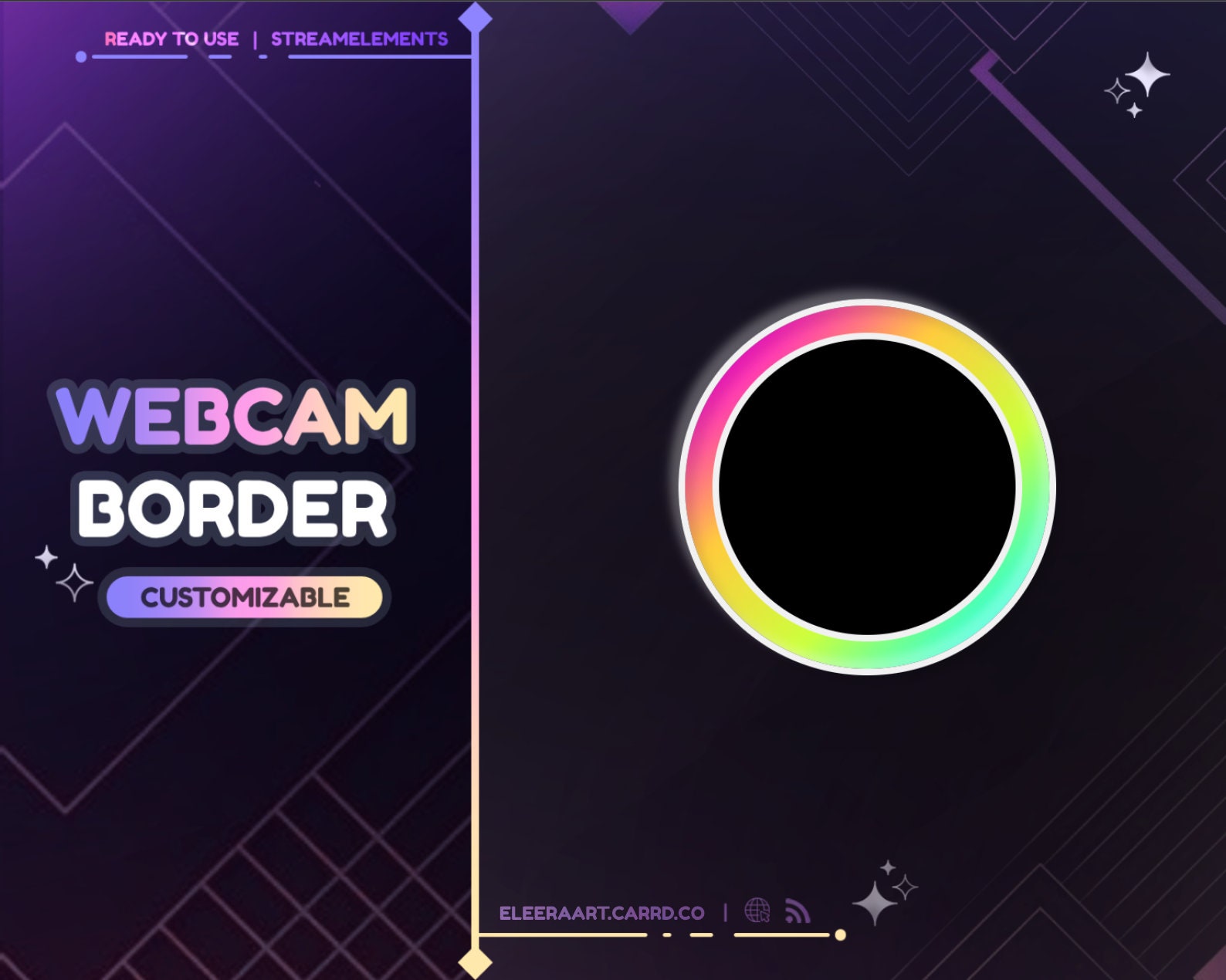 Widget Webcam Border / Customizable / Twitch - Streamelements OBS - Etsy