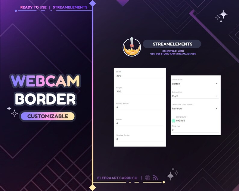 Widget Webcam Neobrutalism / Customizable / Twitch - Streamelements OBS ...