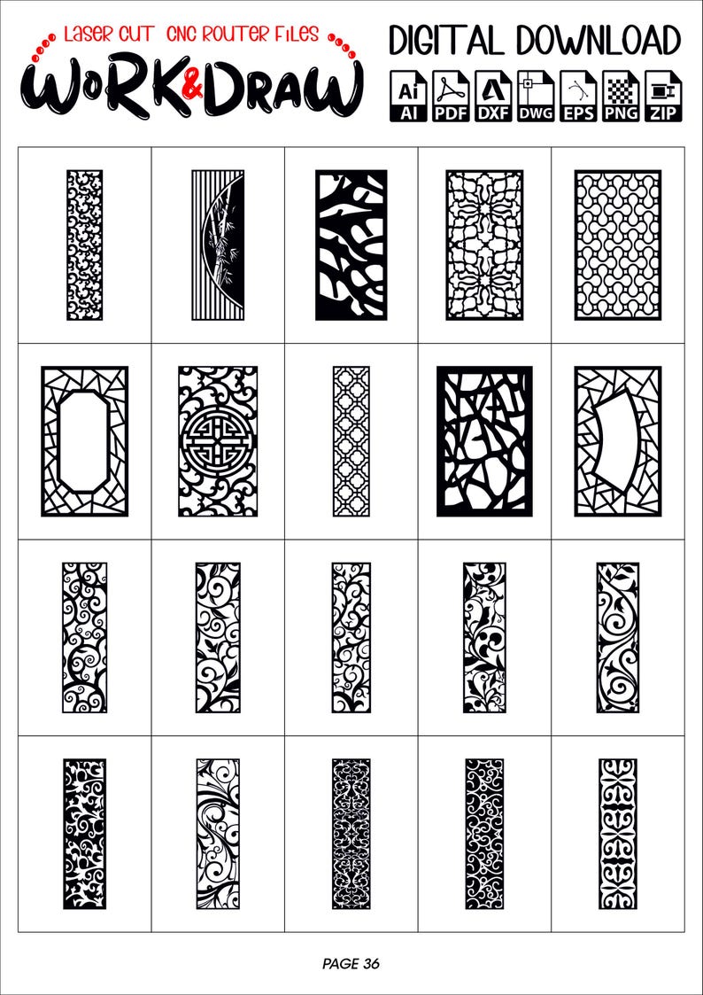 1200+ Decorative Panel Collection: Laser Cut CNC Files (digital ...