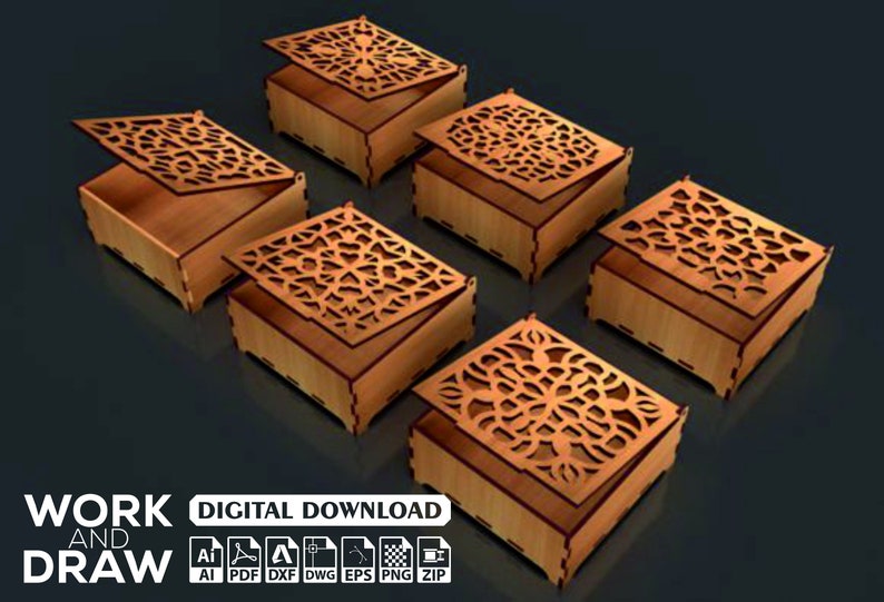 Decorative Laser Cut Wooden Gift Box - Etsy