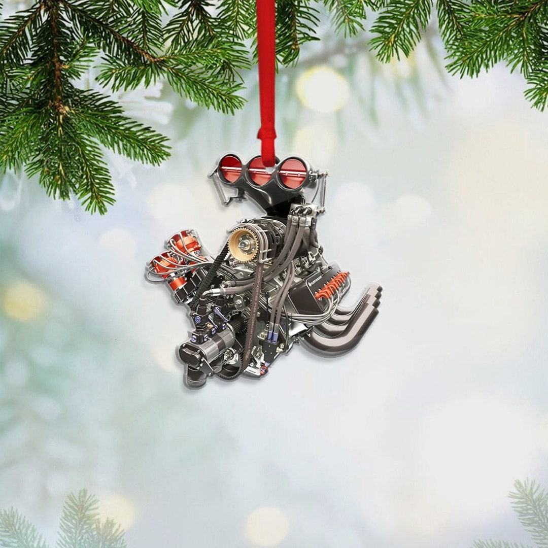 Dragster V8 Engine Flat Shape Ornament Drag Racing Ornament - Etsy
