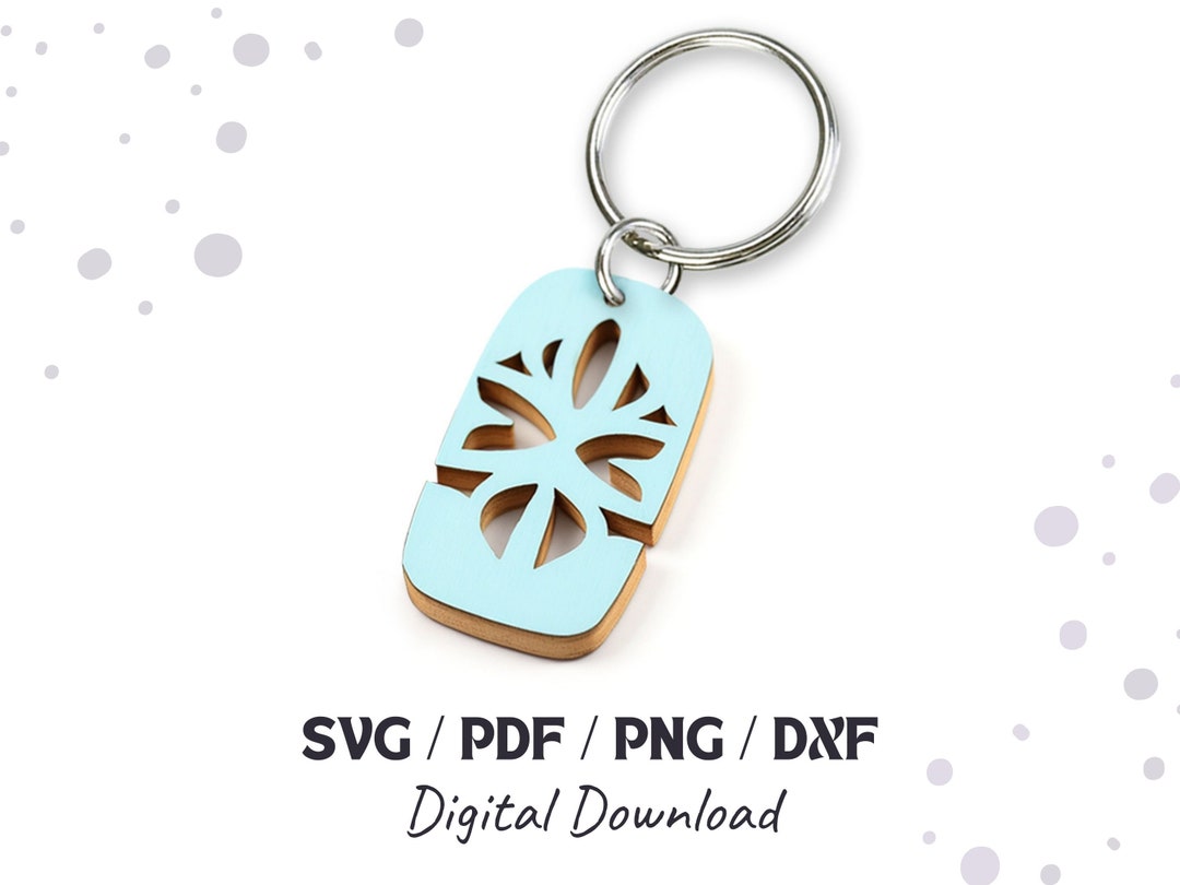 Rounded Rectangle Boho Keychain Svg Laser Cut File Digital - Etsy
