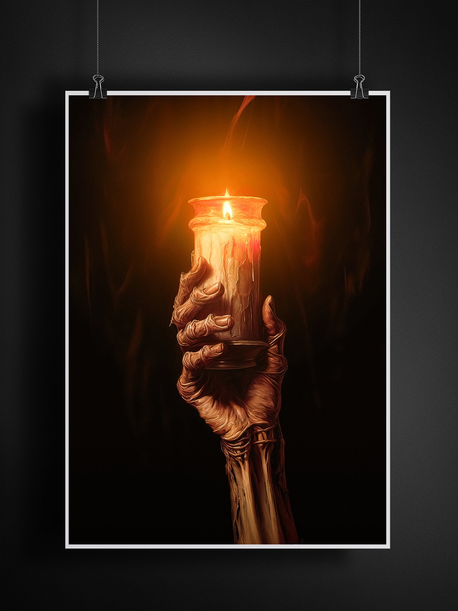 Skeleton Hand Holding Candle Horror Cottagecore Dark Academia - Etsy