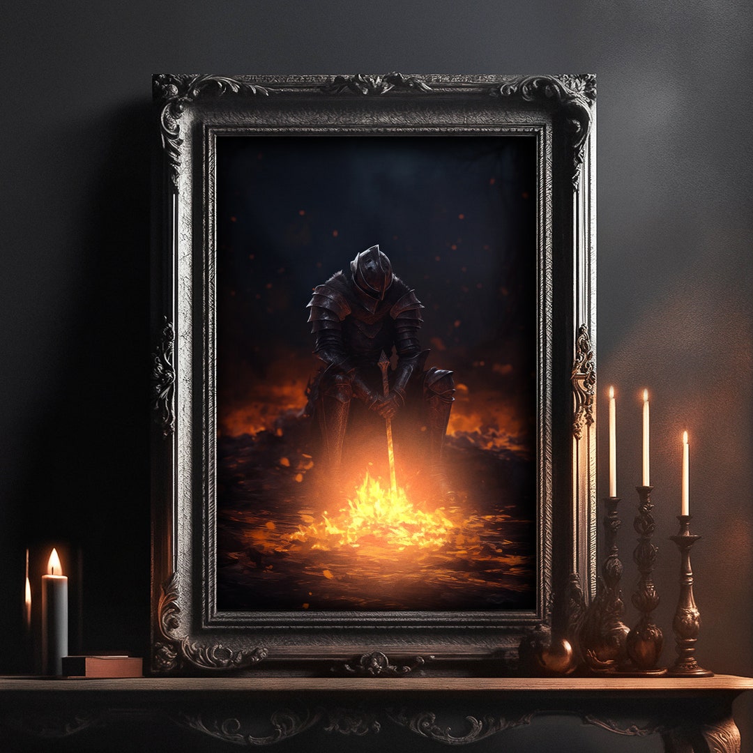 The Bonfire Elden Ring Dark Souls Video Game Poster Gaming Poster Dark ...