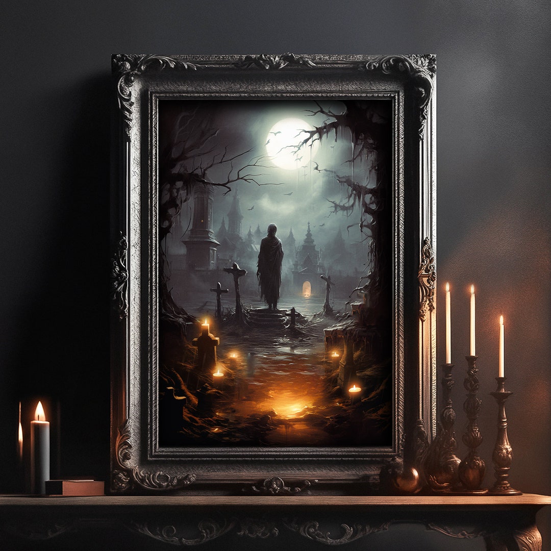 Graveyard Ghost Horror Cottagecore Dark Academia Gothic Decor Vintage ...