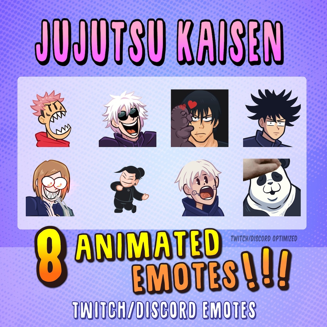 Jujutsu Kaisen Twitch/discord Emotes (animated Gif) X8 - Etsy