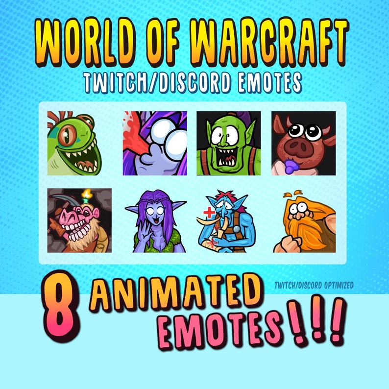 World of Warcraft Twitch Emotes (animated Gif) X8 - Etsy