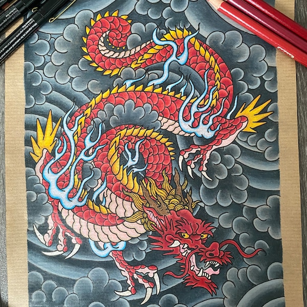 Dragon Print - Etsy