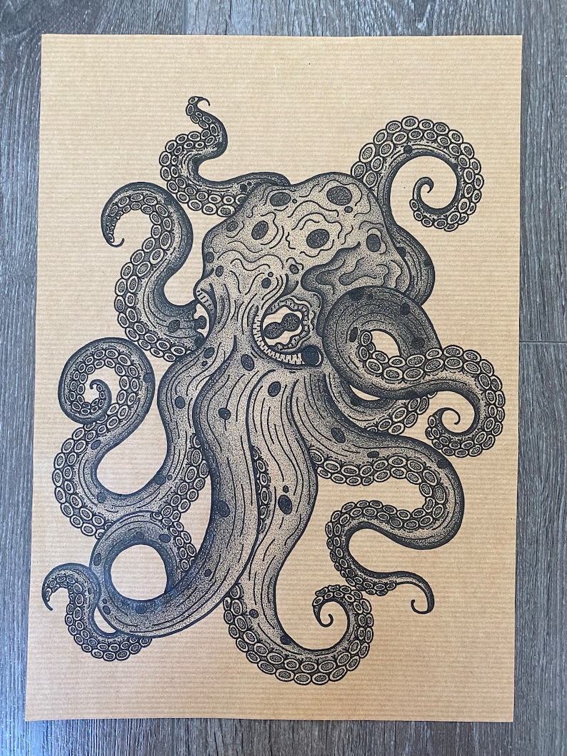 Dotwork Octopus (print), A4, Fineliners - Etsy