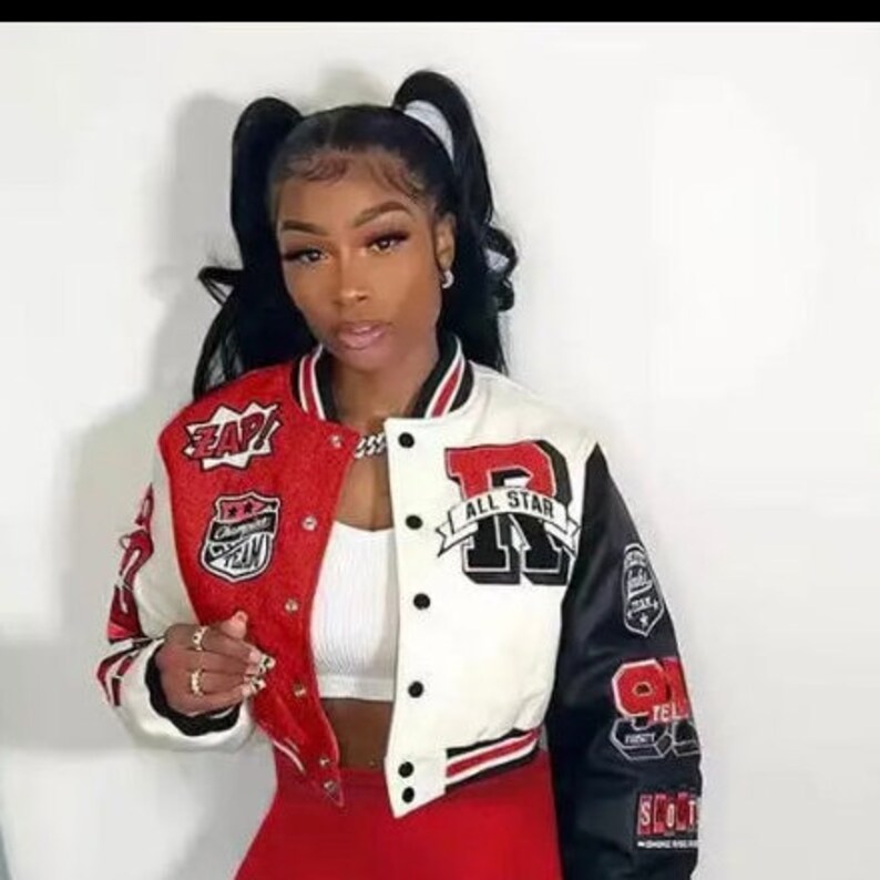 Crop Top Varsity Letterman Jacket - Etsy
