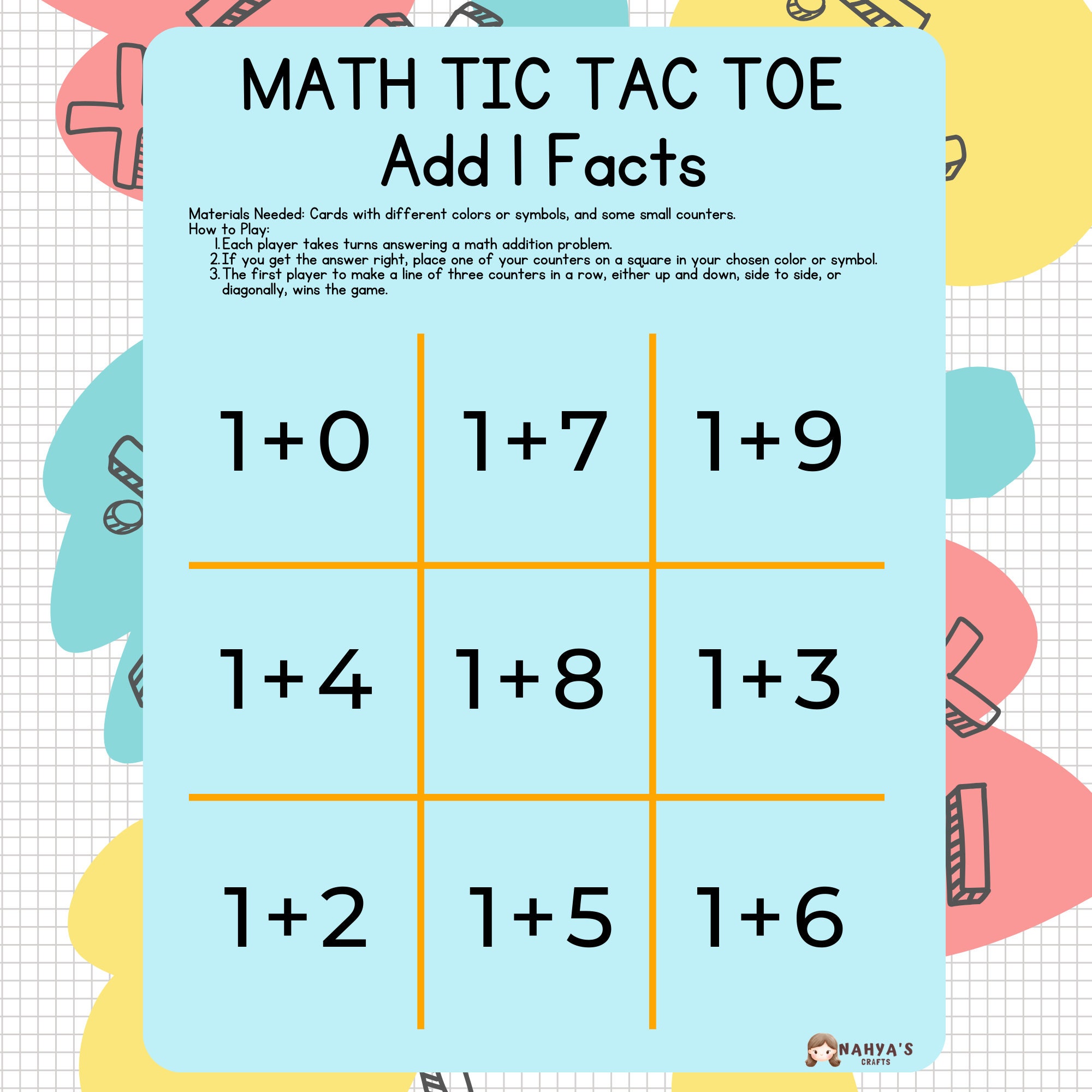 Math Games: Addition Tic-tac-toe - Etsy
