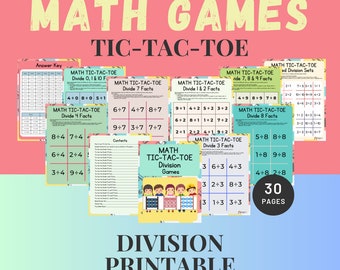 Math Tic-tac-toe, 80 Printable Worksheets, Instant Digital Download ...