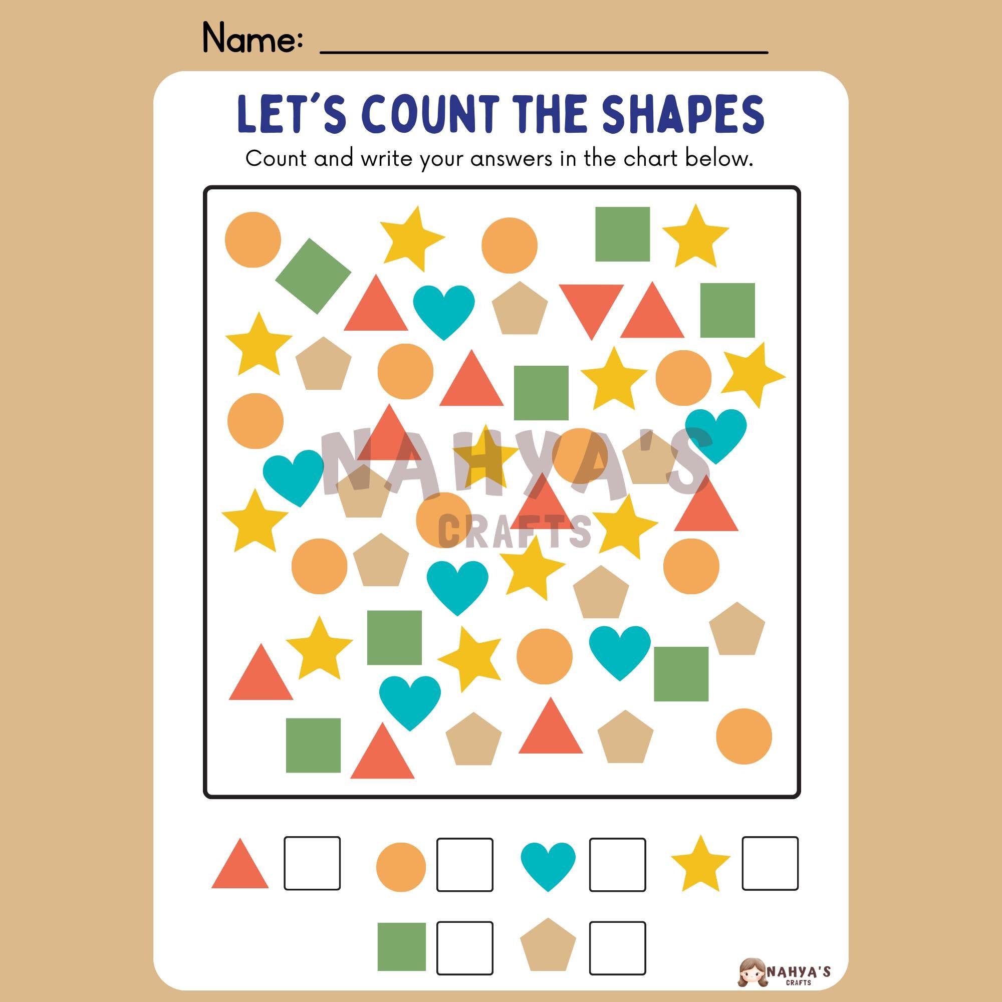 Kindergarten Math Worksheet: Shapes - Etsy