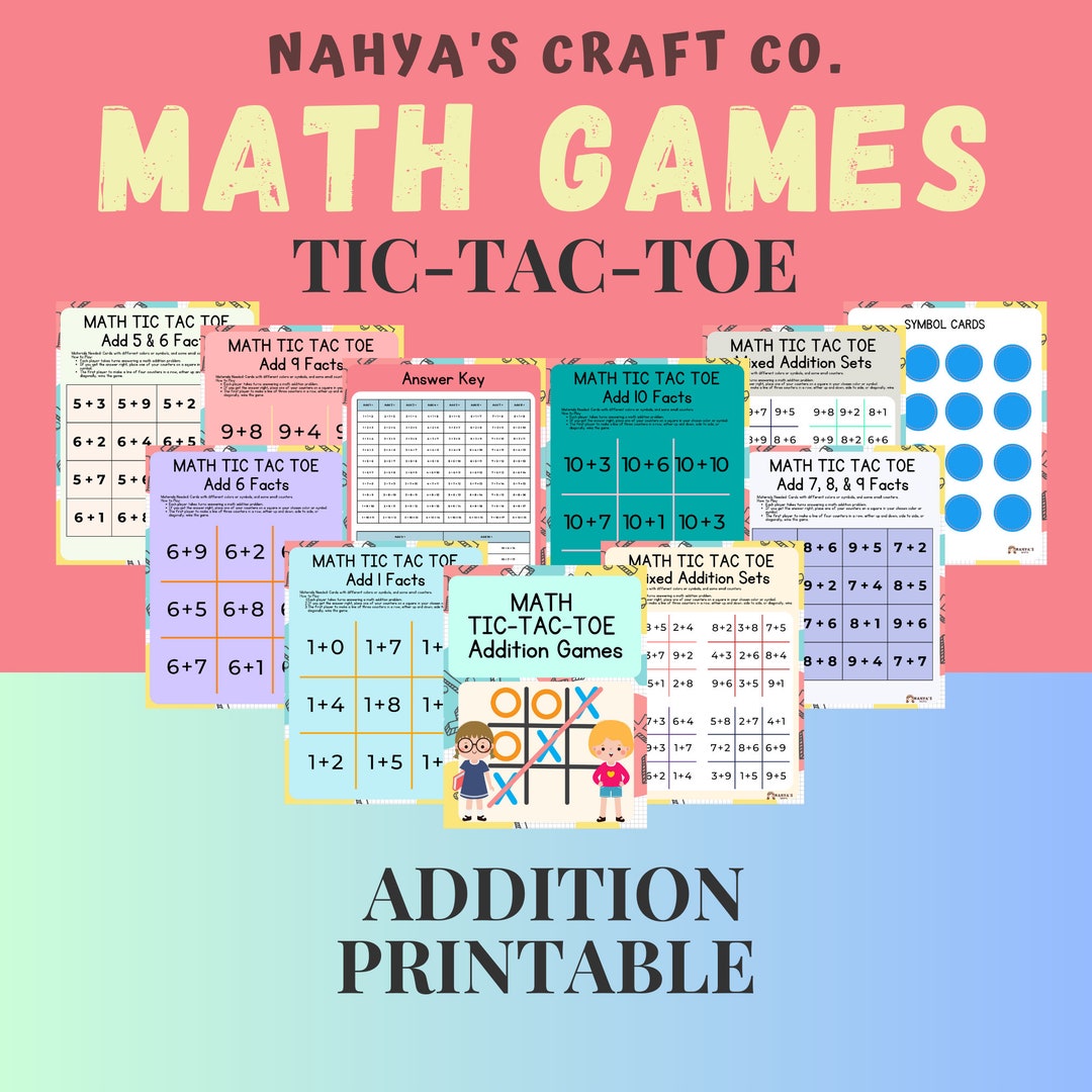 Math Games: Addition Tic-tac-toe - Etsy