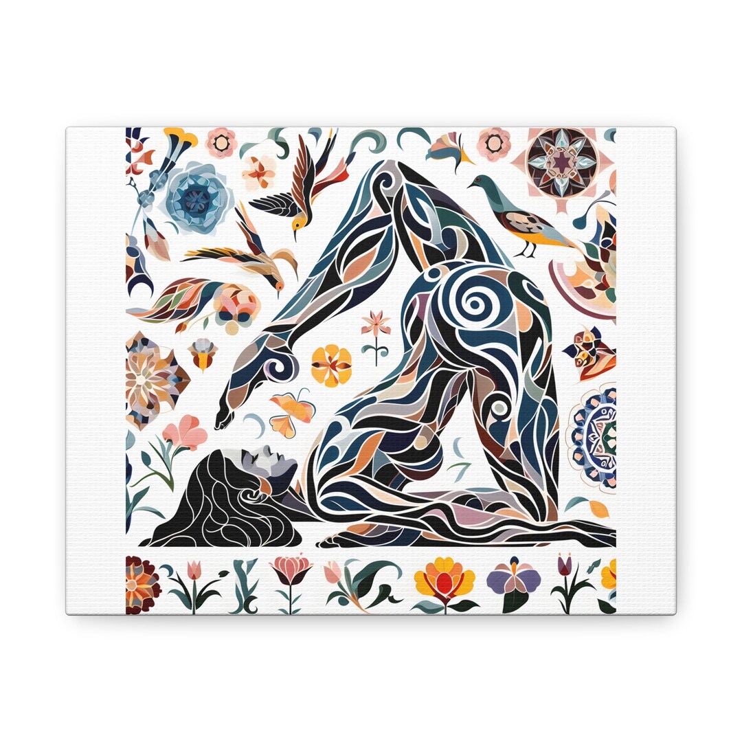 The Contortionist, Yoga Wall Decor, Yoga Decor, Yoga Art Canvas, Yoga ...