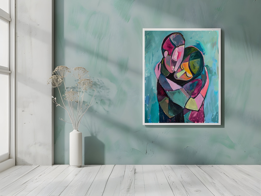 Abstract Embrace,original Oil on Canvas Wall Art, Abstract Art, Modern ...