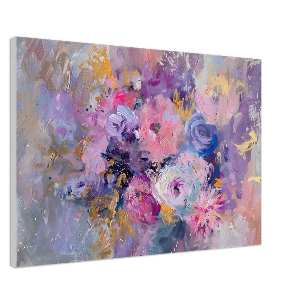 Abstract Floral Painting of an Arrangement of Flowers, Light Pastel ...