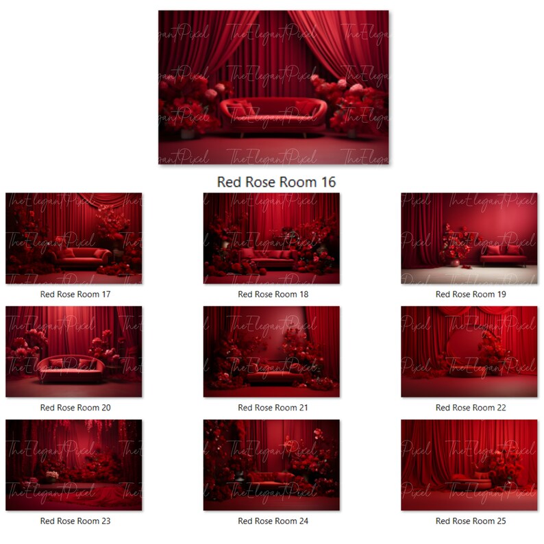 Passionate Red Rose Room Backdrops for Bridal Shoots Photography ...
