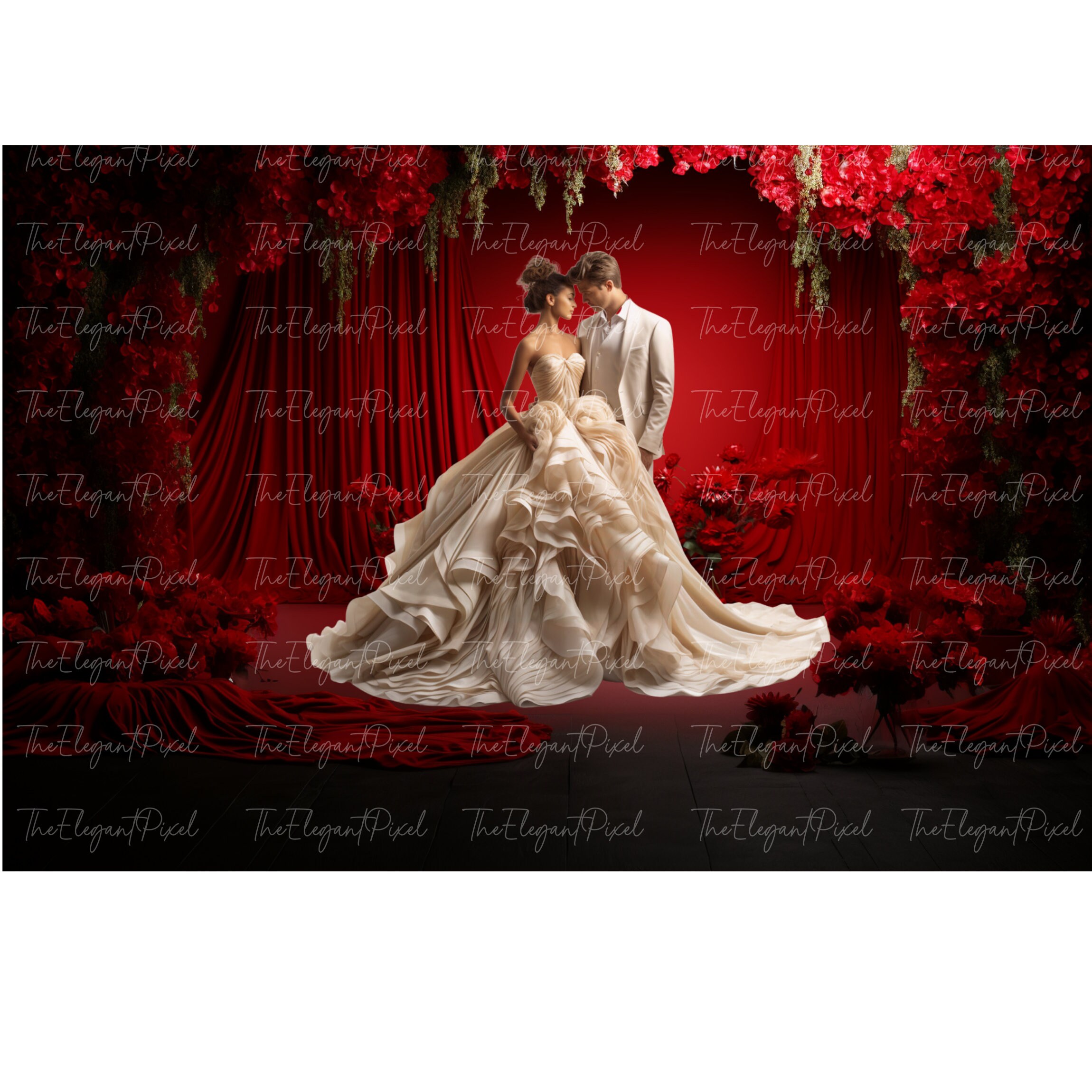 Passionate Red Rose Room Backdrops for Bridal Shoots Photography ...