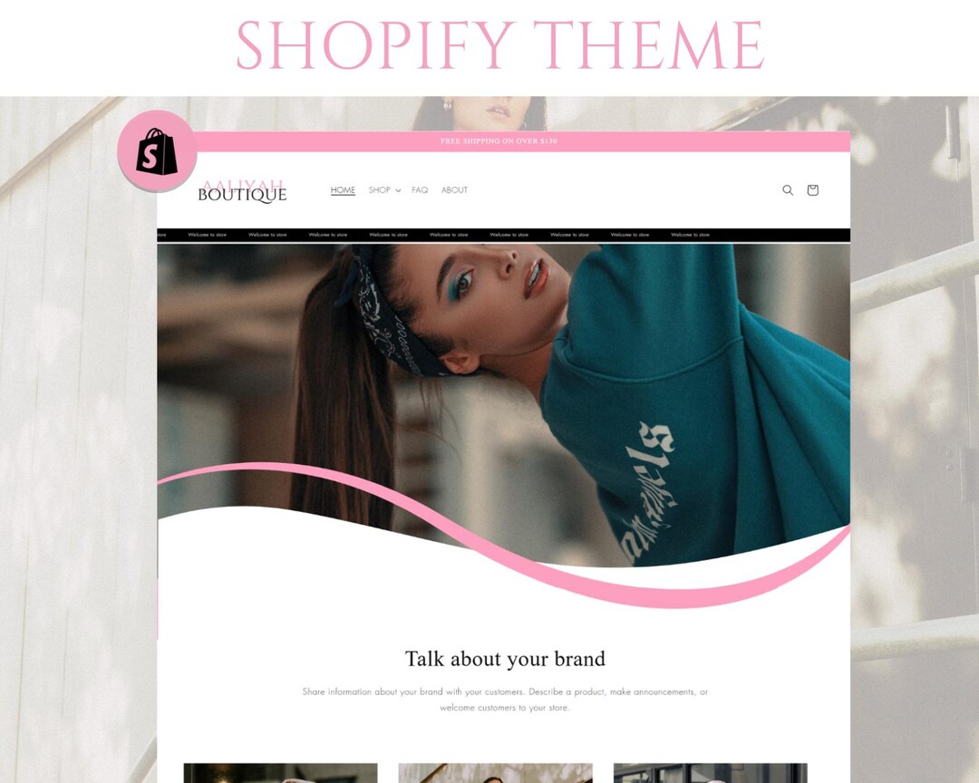Shopify Template, Pink Shopify Theme, Minimalist Shopify Design ...