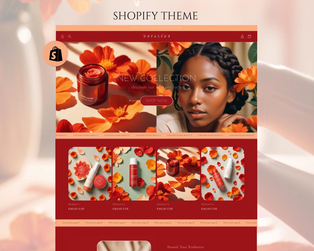 Shopify Red and Orange Theme, Customizable Website for Shopify,shopify ...