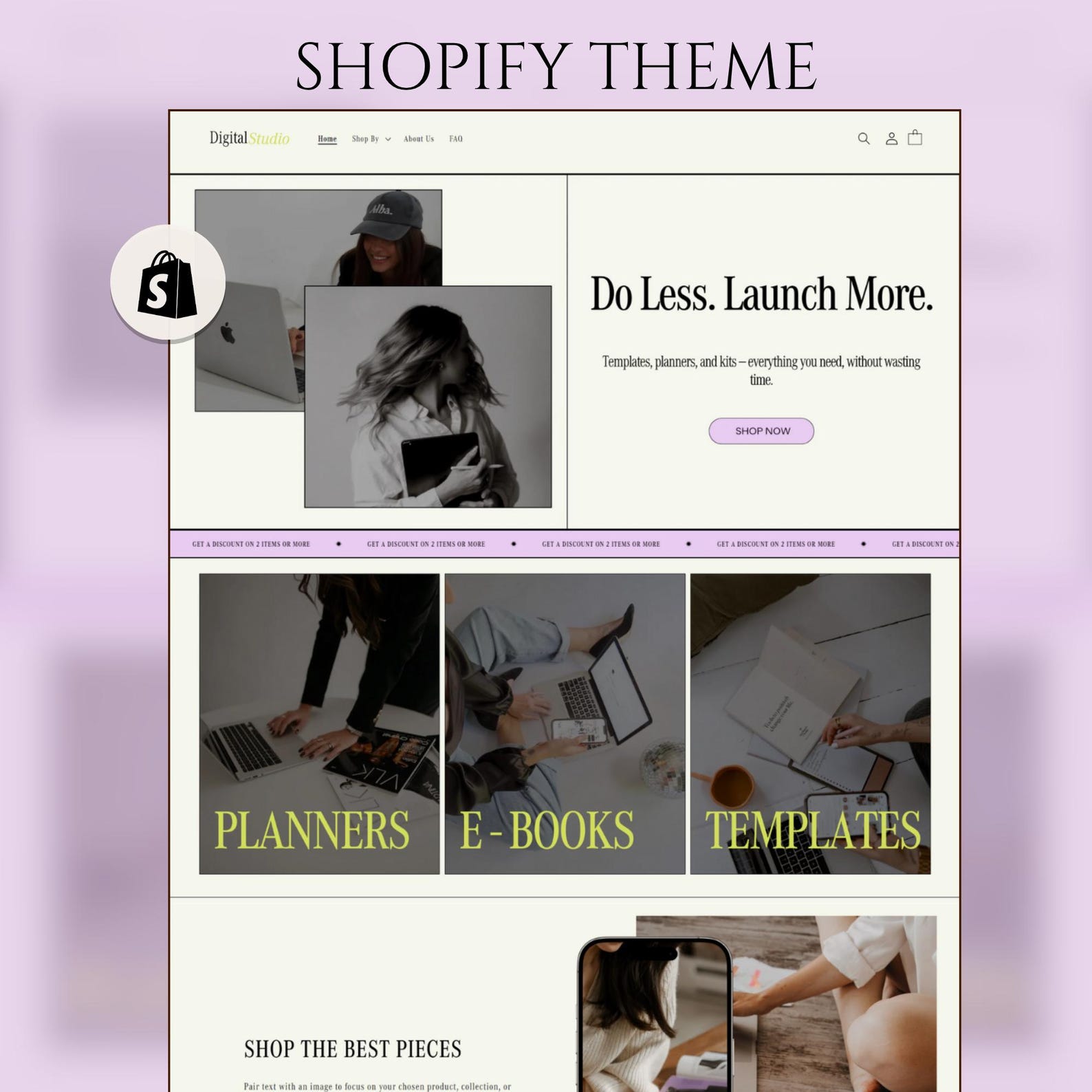 Shopify Theme for Selling Ebooks & Planners, Shopify Digital Products ...
