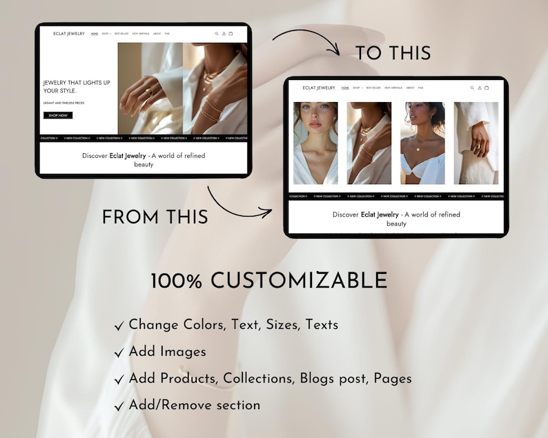 Shopify Luxury Jewelry Template | Minimalist Black & White Design ...