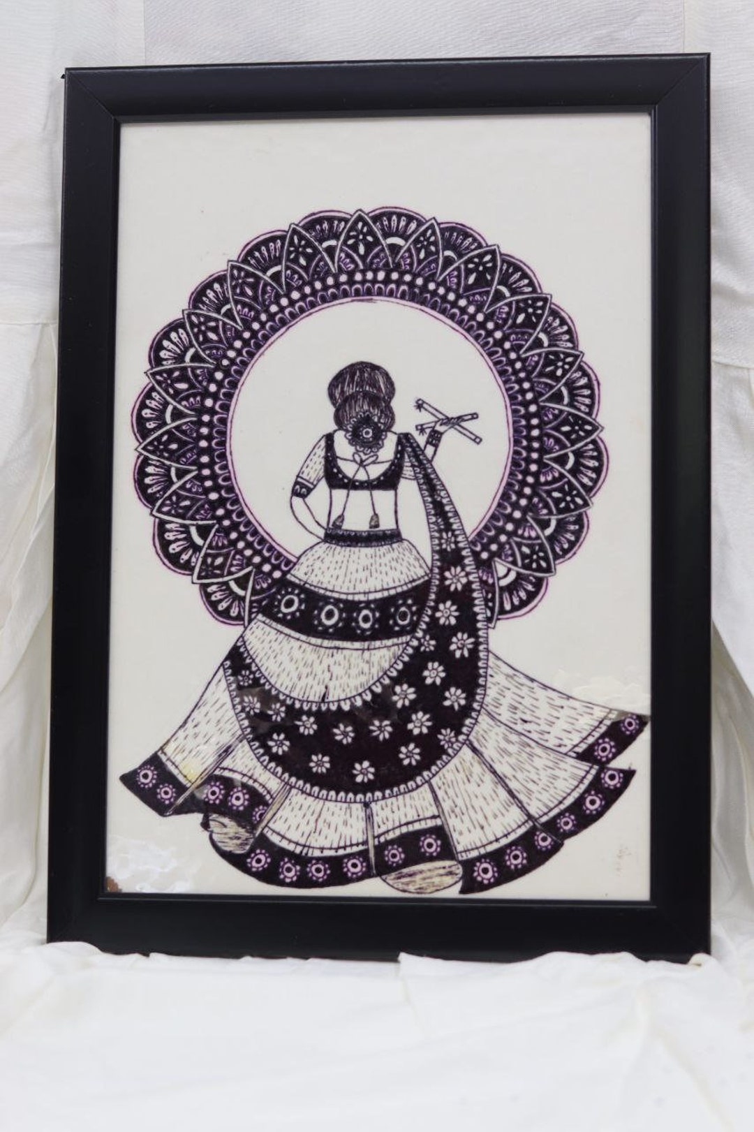 Traditional Lady Mandala Art With Pen Wall Decor - Etsy