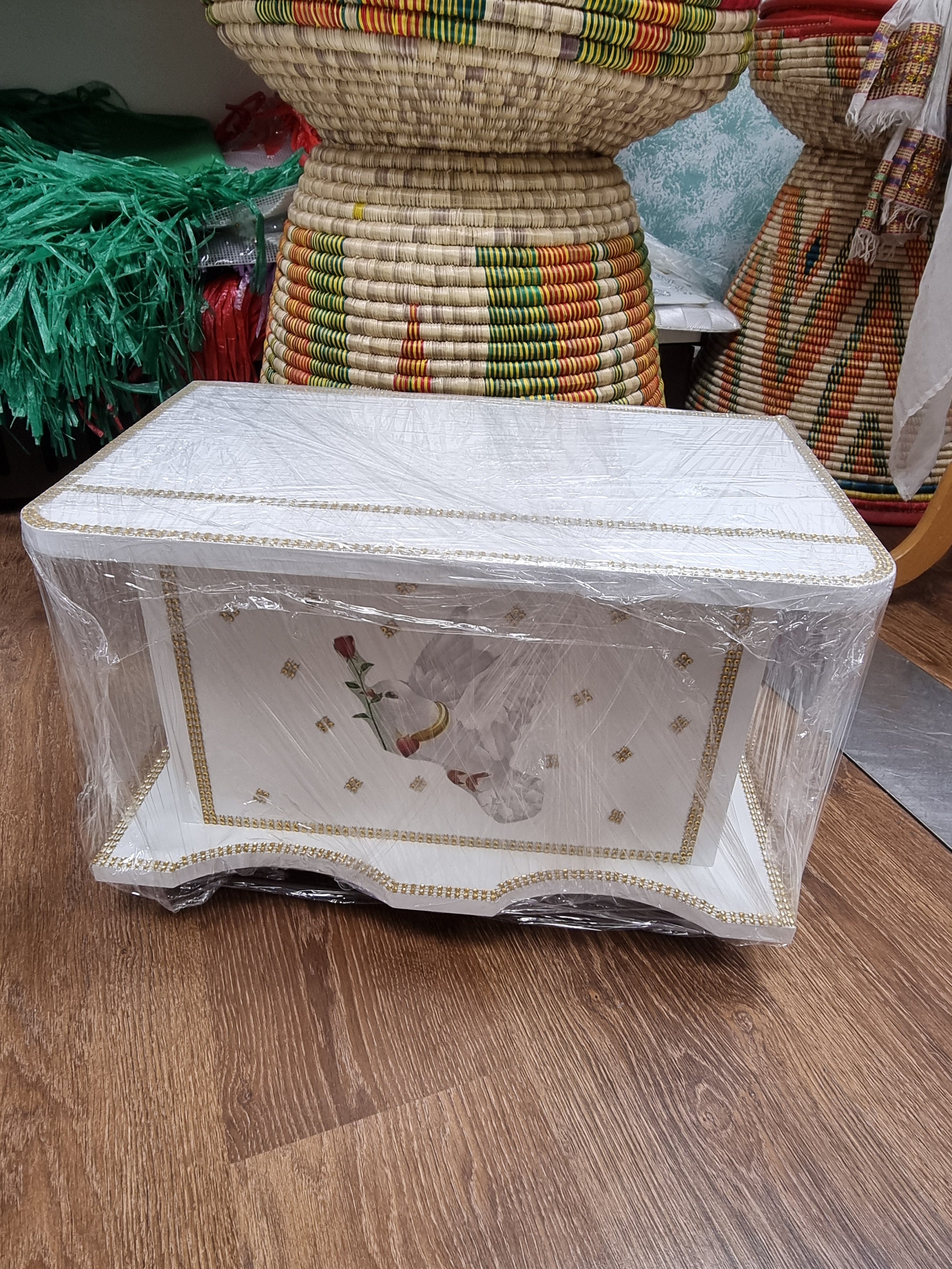 Ethiopian, Eritrean Coffee Table, Rekebot Set, ረከቦት ከነ ጀበና ማስቀመጫዉ, አራት ...