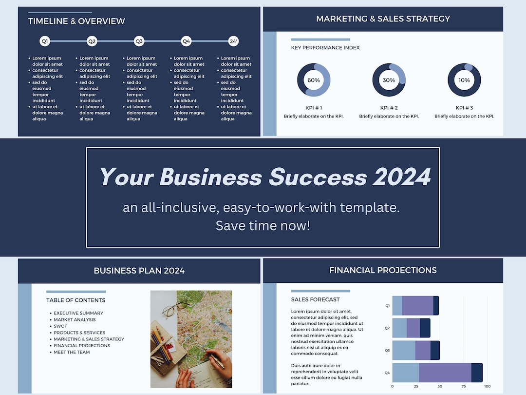 Business Success Plan 2024, Canva Template, Small Business Planner ...