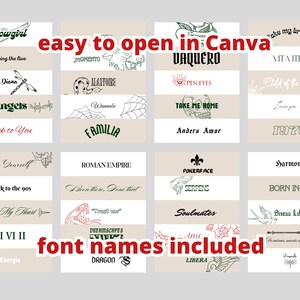 Tattoo Fonts / Canva Template / Tattoo Font / Tattoos Typefaces File ...