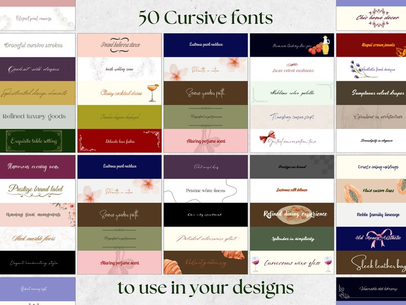 Cursive Fonts / Canva Template / Calligraphy Font / Script Typefaces ...