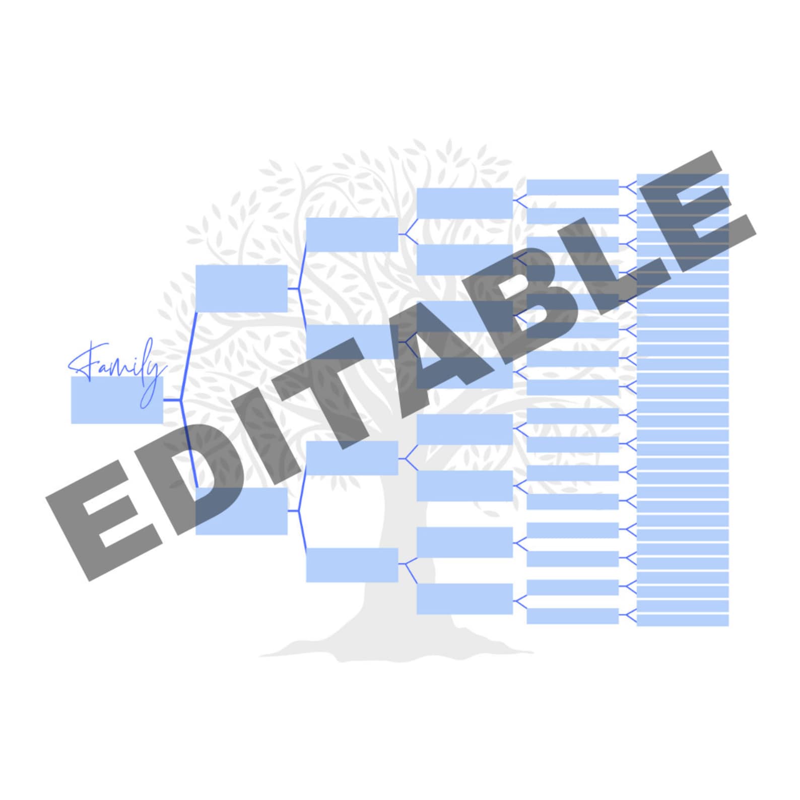 Editable PDF Generation Familytree Custom Family History Tree Template ...