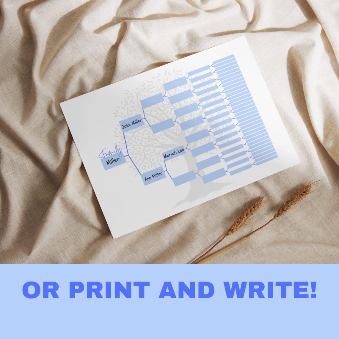 Editable PDF Generation Familytree Custom Family History Tree Template ...