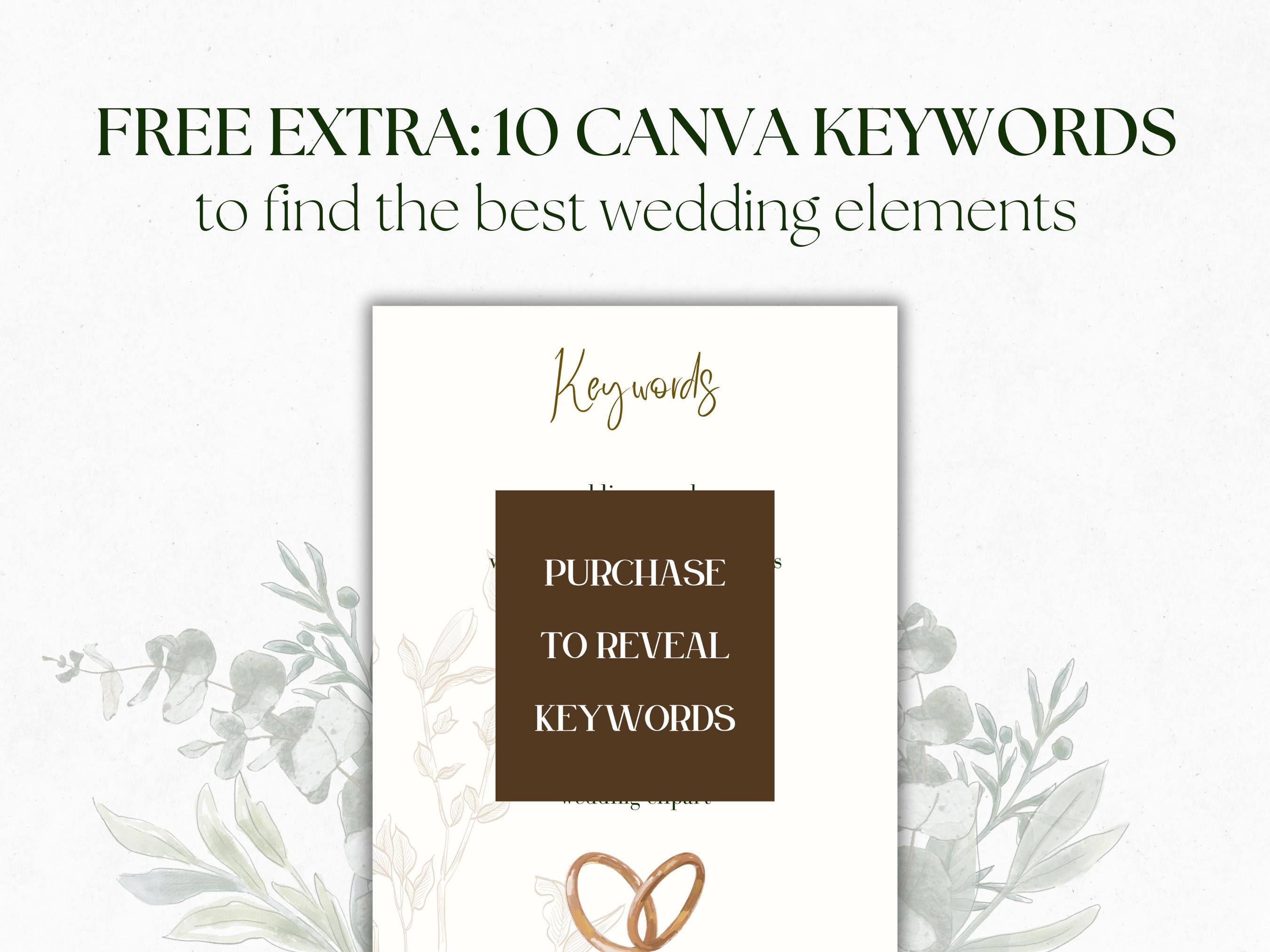 Wedding Fonts / Canva Template / Cursive Font / Wedding Typefaces File ...