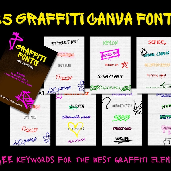 Y2K Fonts / Canva Template / Y2K Font / Streetwear Typefaces File ...