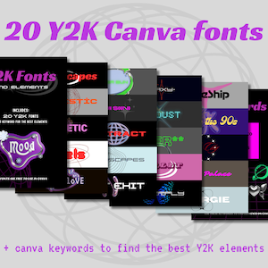 Y2K Fonts / Canva Template / Y2K Font / Streetwear Typefaces File ...