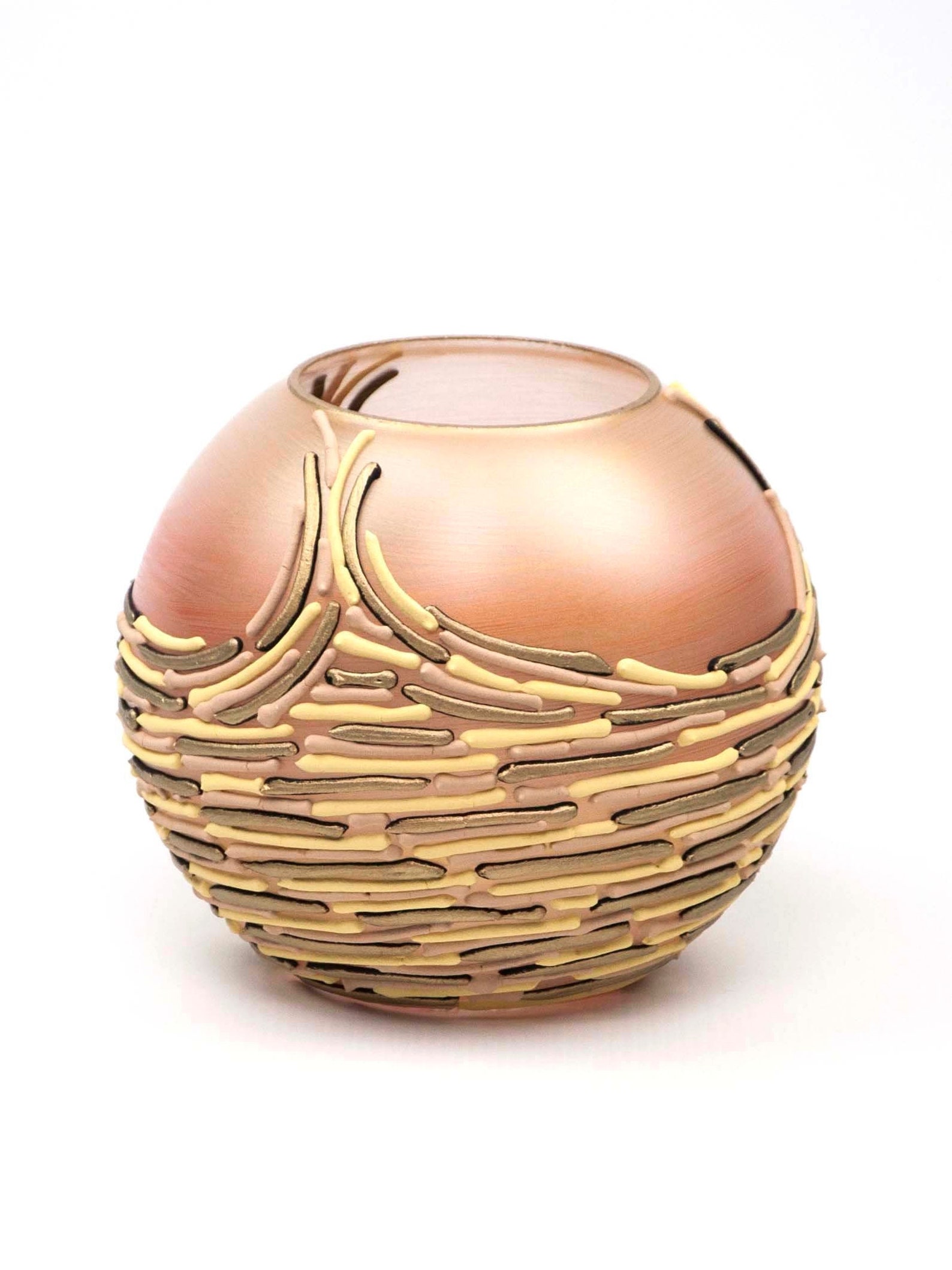 Handpainted Glass Vase for Flowers Painted Art Glass Round Bubble Vase ...