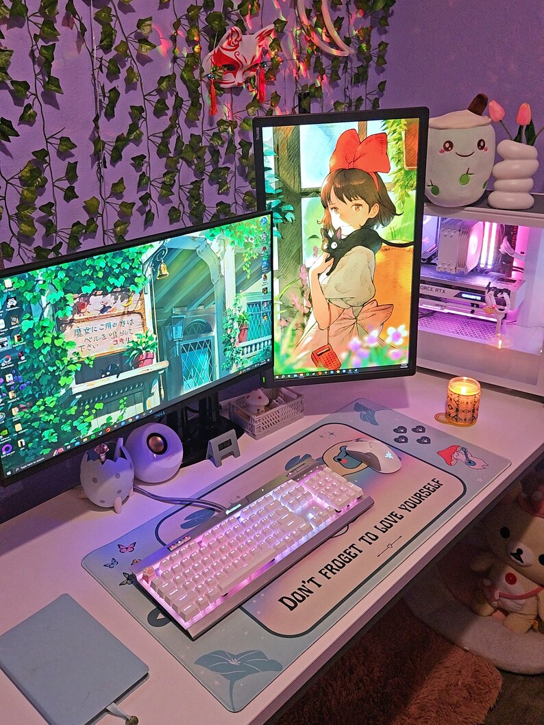 Cozy Gamer Frog Mousepad, Gamer Girl Deskmat, Kawaii Gaming Mousepad - Etsy