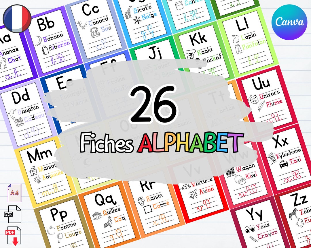 26 Numerical Alphabet Cards Educational Poster Letters - Etsy