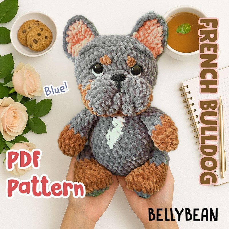 Bulldog Knitting Pattern - Etsy