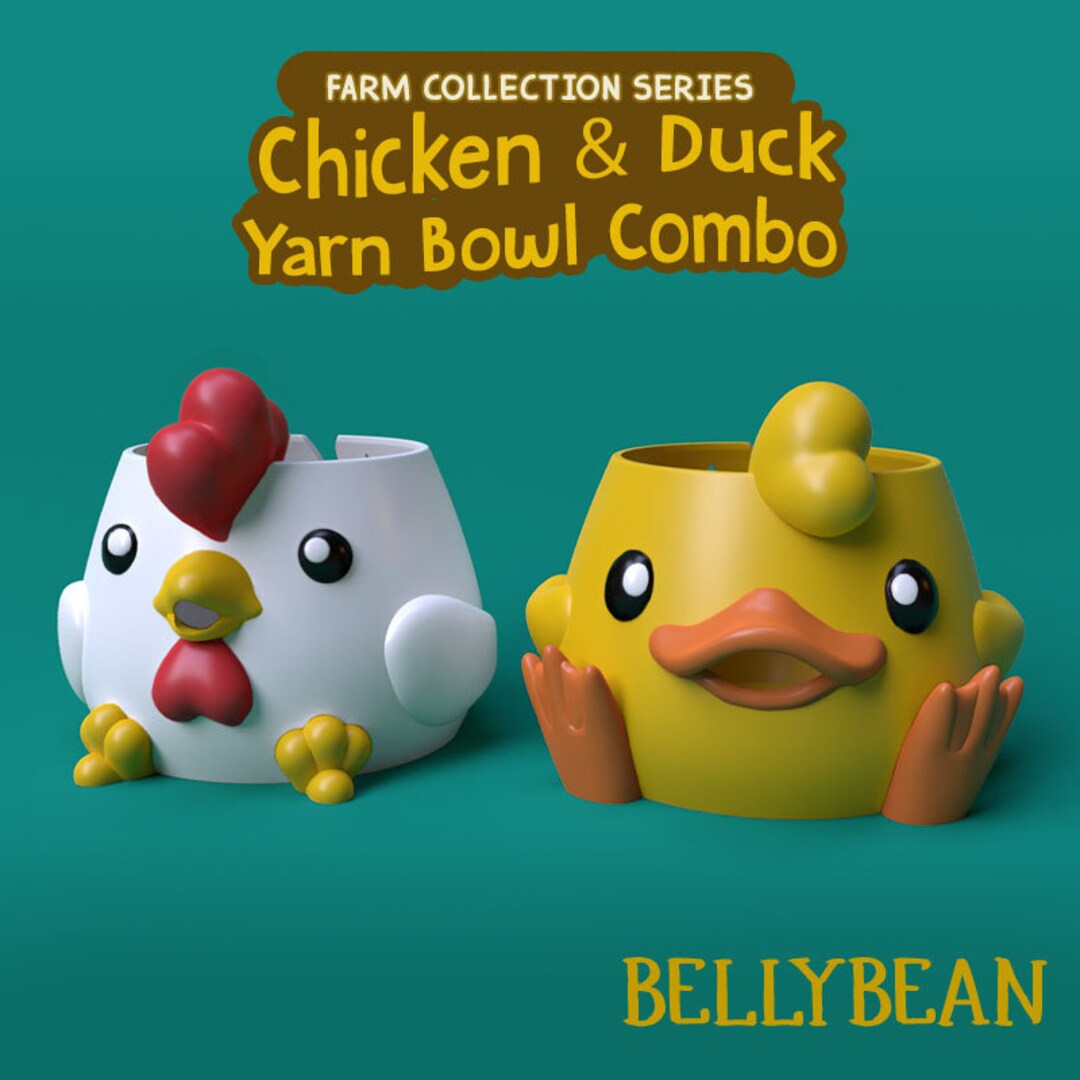 Chicken & Duck Yarn Bowl Combo: 3D Print Crochet Holder (digital Files ...
