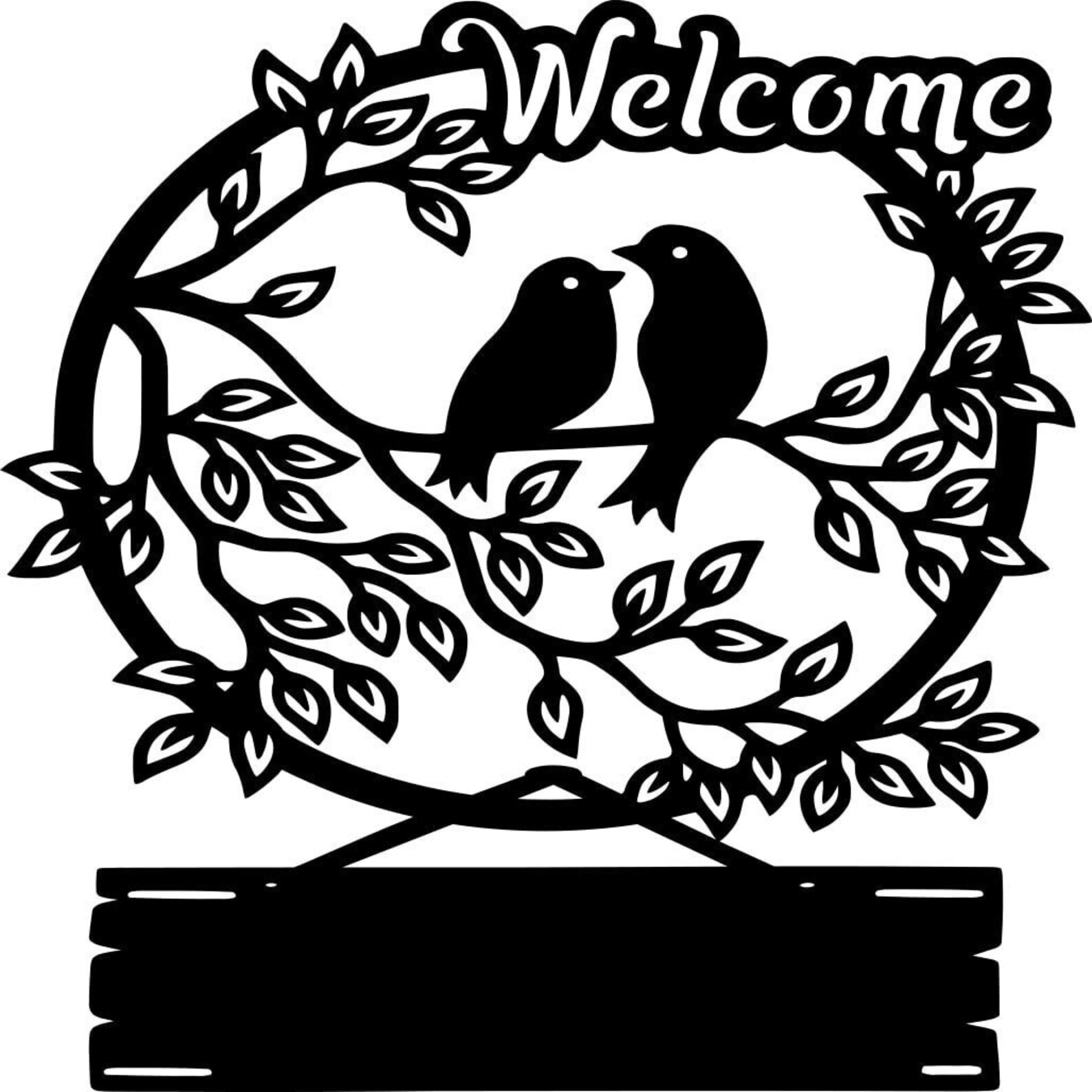 Welcome Birds Sign With Name- Laser Cut 30X30 Cm - Etsy