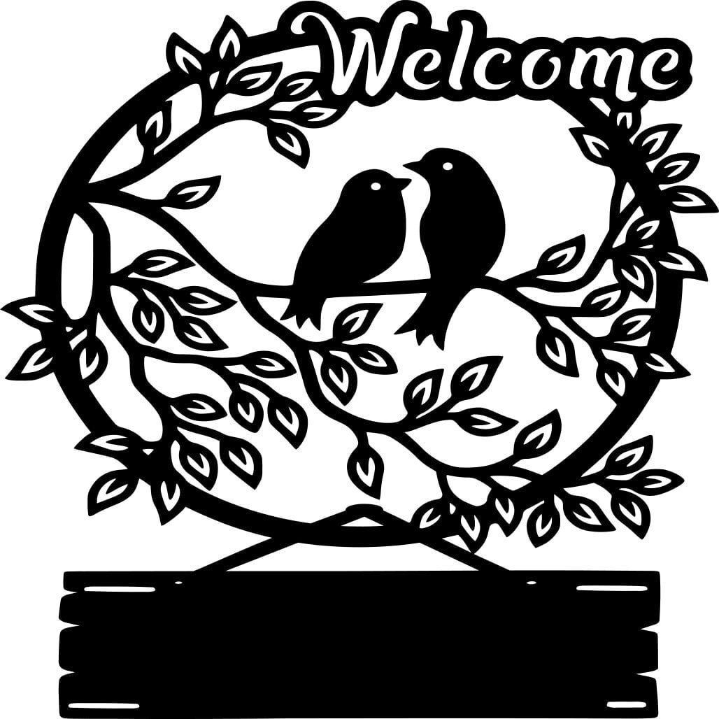 Welcome Birds Sign With Name- Laser Cut 30X30 Cm - Etsy