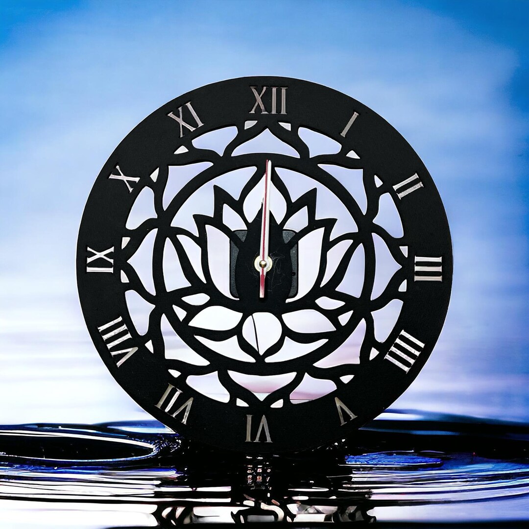 Lotus Flower Clock- Laser Cut Digital Download File - Etsy