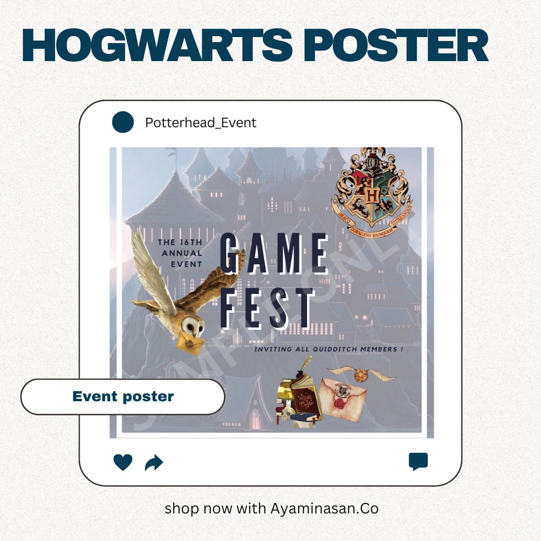 Hogwarts Theme for Event Poster Canva Template Editable Potterhead ...