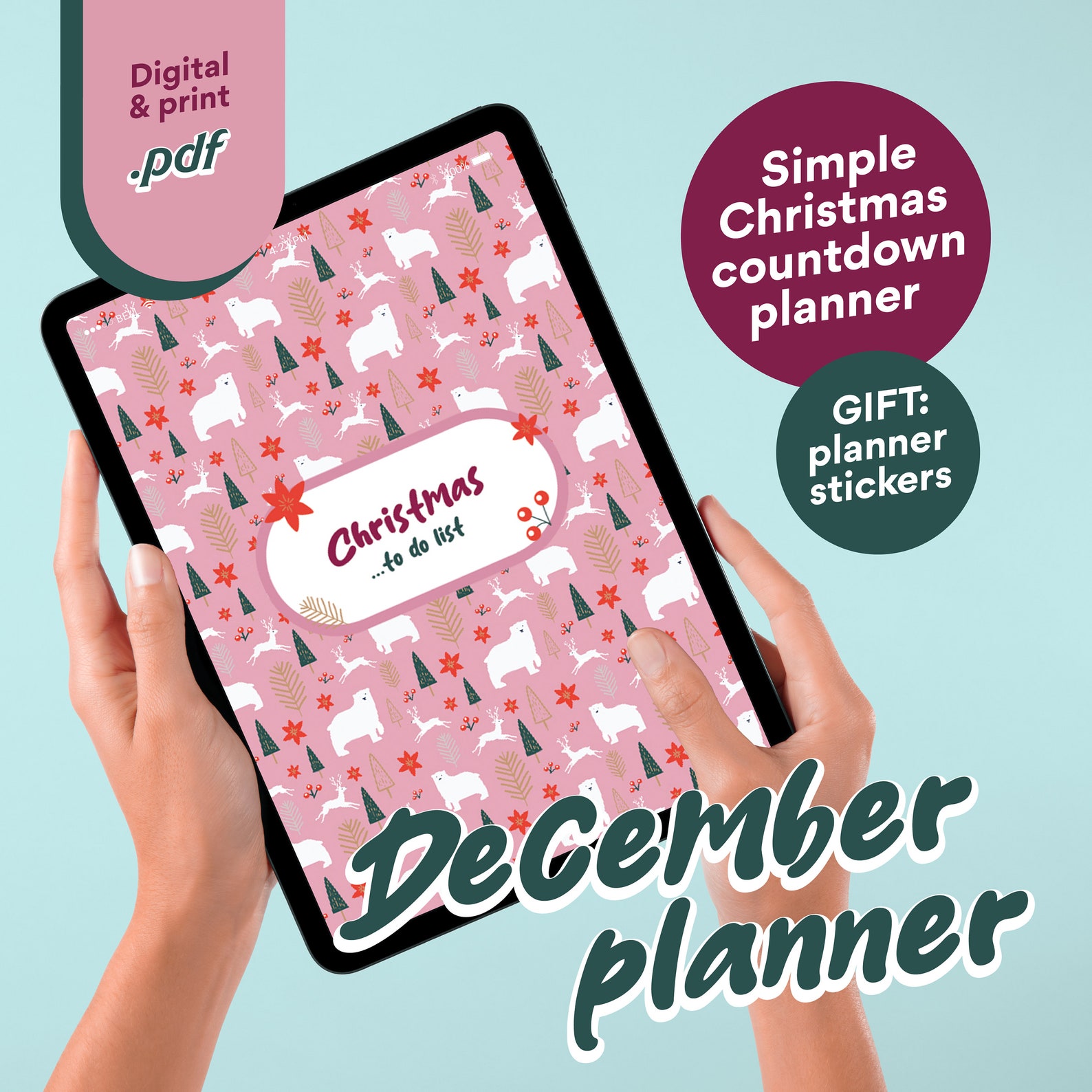 Simple Christmas Goodnotes to Do List, Christmas Gift List, Christmas ...