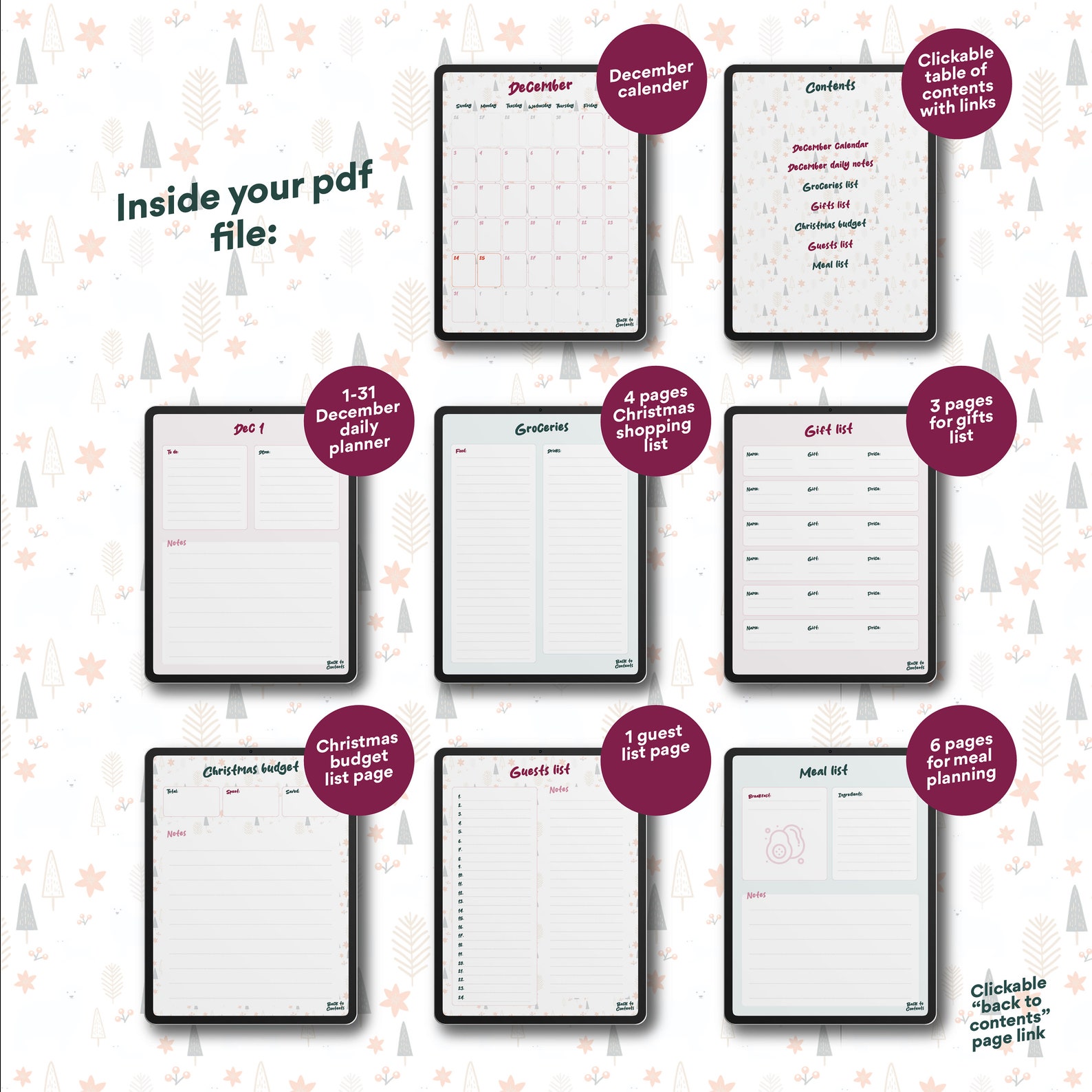 Simple Christmas Goodnotes to Do List, Christmas Gift List, Christmas ...